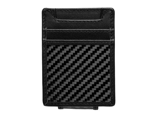Real Carbon Fiber & Leather Magnetic Money Clip Wallet by CarbonFG ...