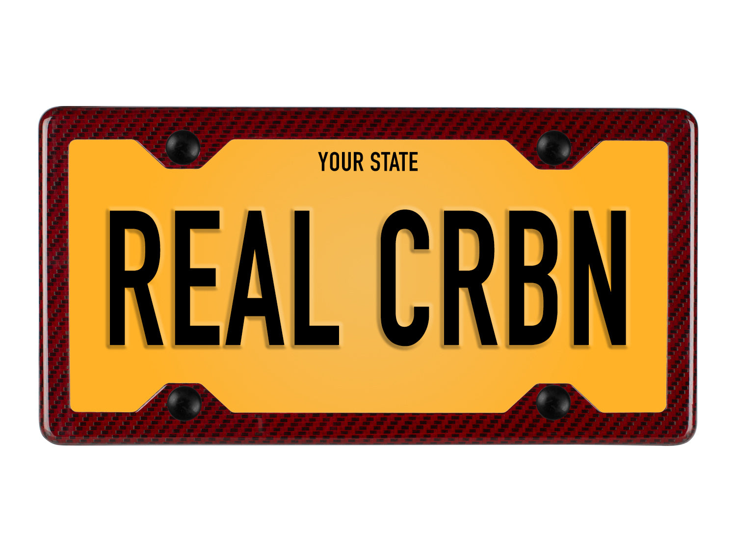 Red Carbon Fiber / Aramid License Plate Frame - 4 Holes Minimal ...