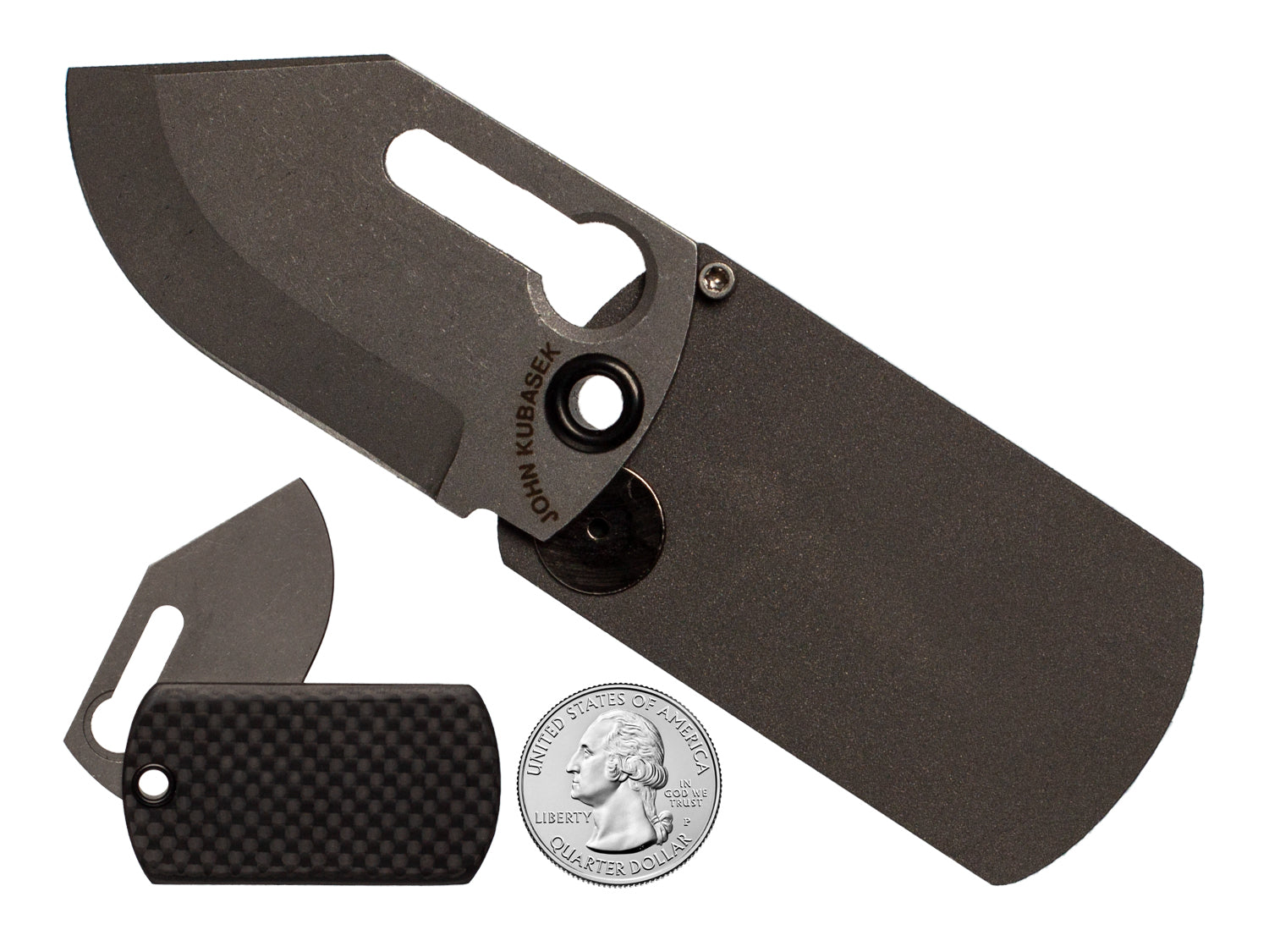 John Kubasek MAG-TAG Folding Dog Tag Knife with Carbon Fiber – Carbon ...