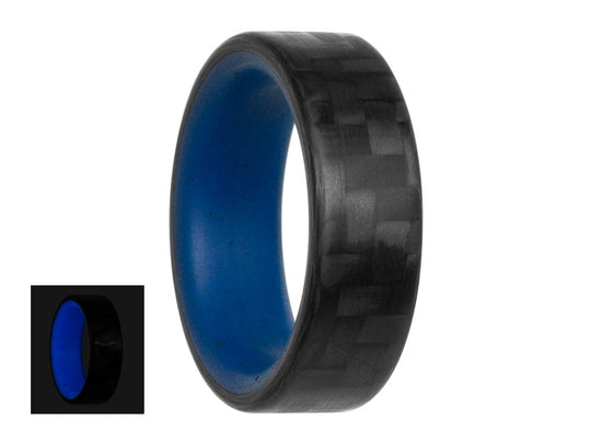 Blue Glowing Carbon Fiber Ring | Blue Racer – Carbon Fiber Gear